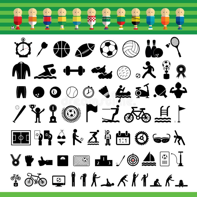 Vector sports icon set stock vector. Illustration of aerobics - 59041635