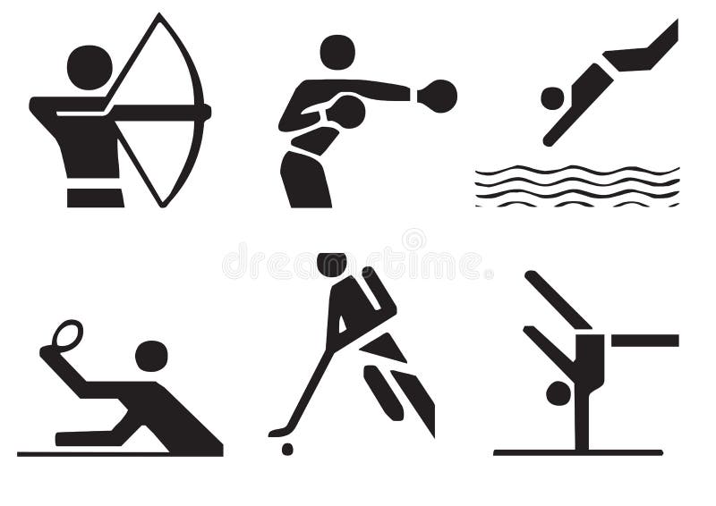Vector sports symbols 3 stock illustration. Illustration of boxing ...