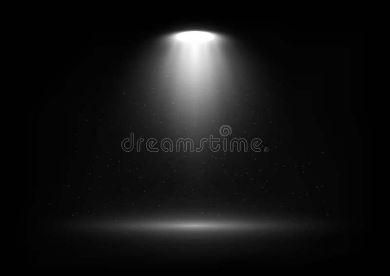 Vector Spotlight on Scene with Light Beams and Particles in the Air ...
