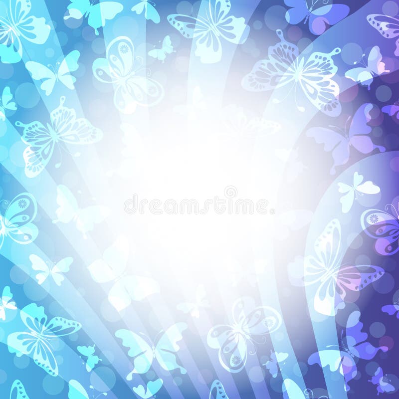 Vector Spring Blank Retro Style Background with Butterflies Stock ...
