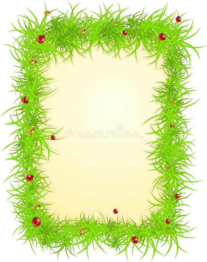 Vector Spring Frame with Ladybugs Stock Vector - Illustration of ...