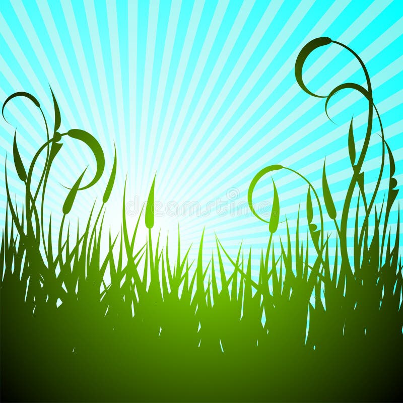 Vector Spring Illustration with Green Flower Stock Vector ...