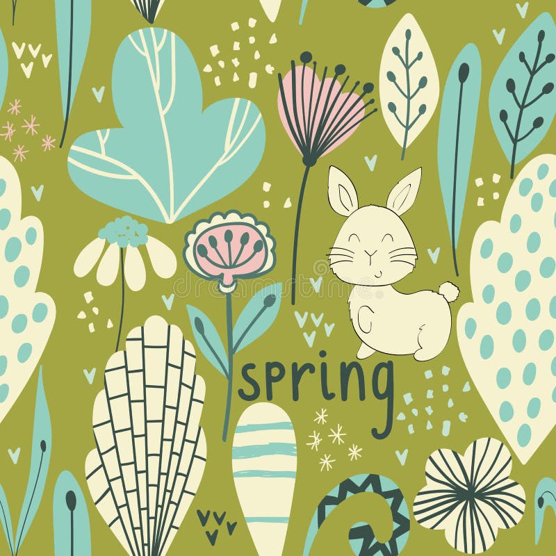 Vector spring pattern. stock vector. Illustration of draw - 140955347