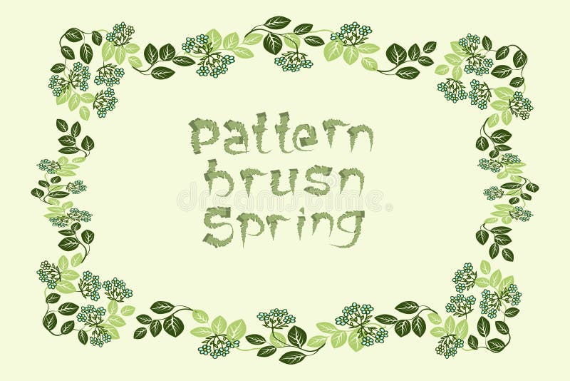 Vector Spring Rectangular Frame with Seamless Pattern Brush with ...
