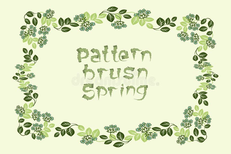 Vector Spring Rectangular Frame with Seamless Pattern Brush with ...