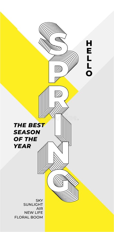 Vector Spring Typograpical Design. Modern Graphic Template. Stock ...