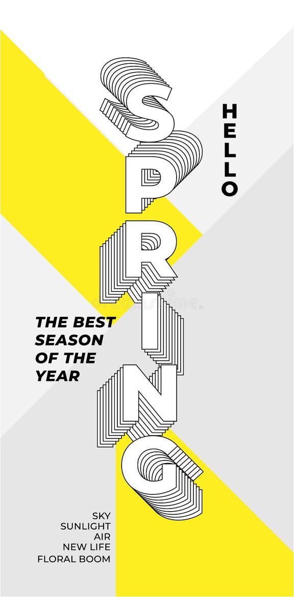 Vector Spring Typograpical Design. Modern Graphic Template. Stock ...