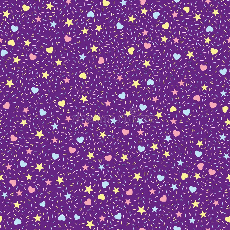 Vector Sprinkles Hearts and Stars Pattern Stock Vector - Illustration ...