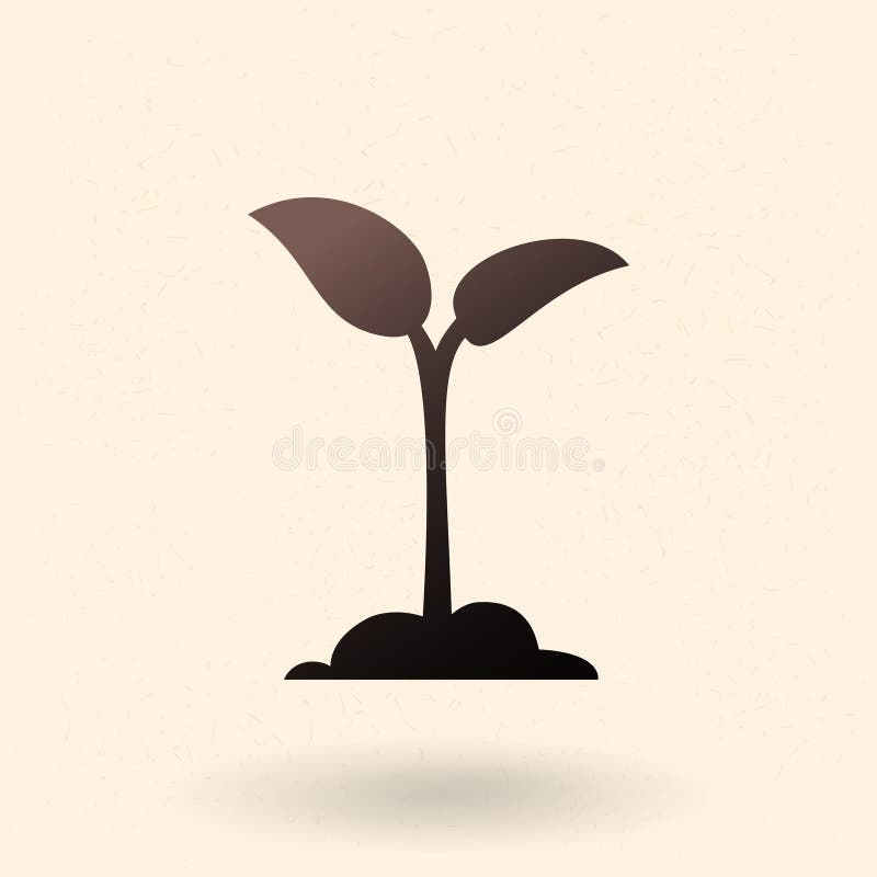 Vector Sprout Icon. Sprig Silhouette Pictogram Stock Illustration ...