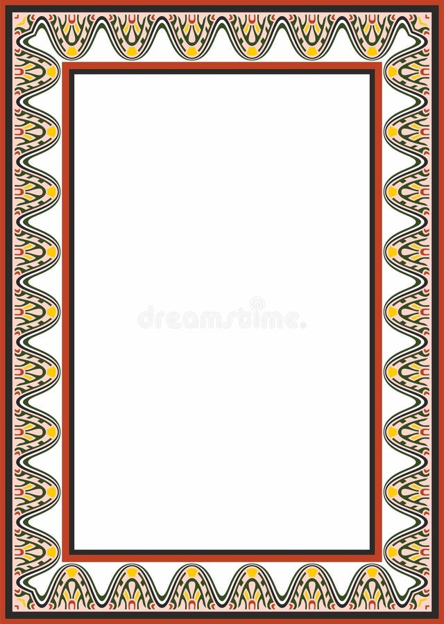 Vector Square Assyrian Color Ornament. Stock Illustration ...