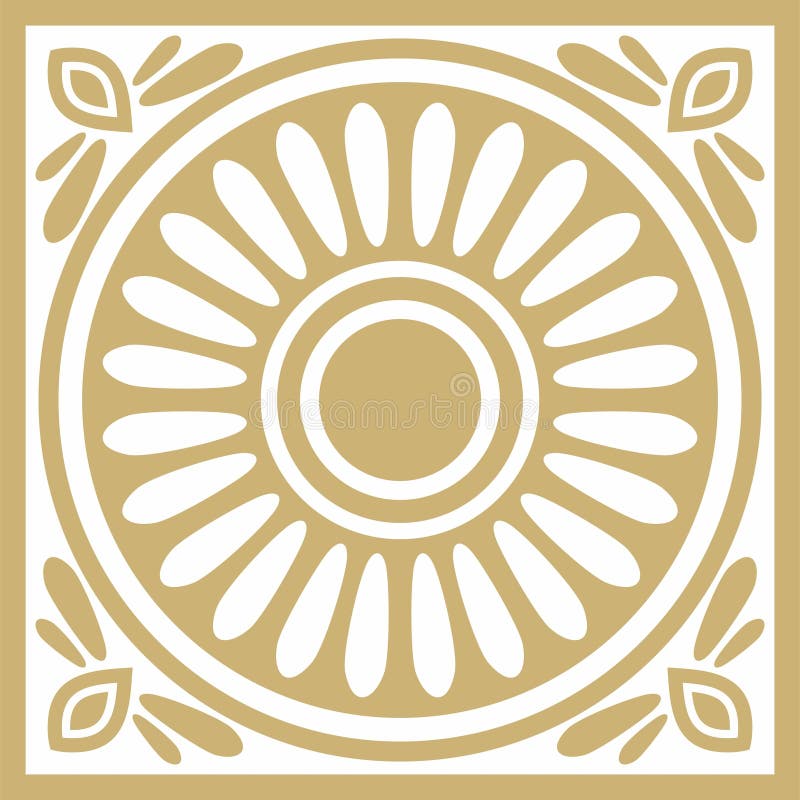 Vector Square Assyrian Gold Ornament. Stock Vector - Illustration of ...