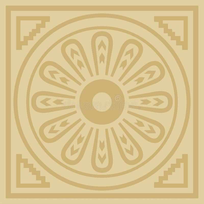 Vector Square Assyrian Gold Ornament. Stock Illustration - Illustration ...