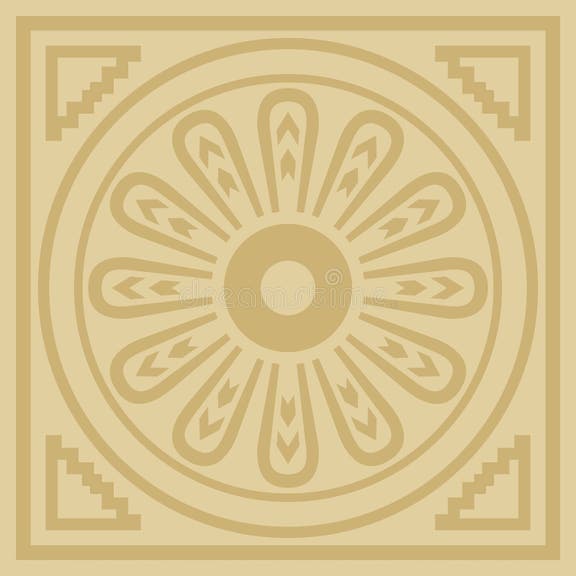 Vector Square Assyrian Gold Ornament. Stock Vector - Illustration of ...