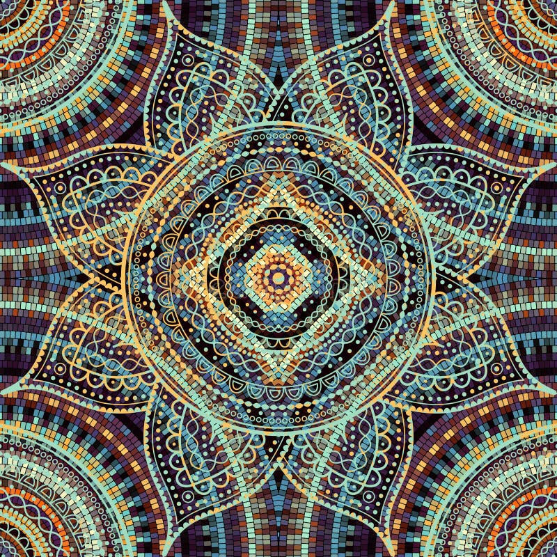 Abstract Round Mandala Pattern Stock Vector - Illustration of abstract ...