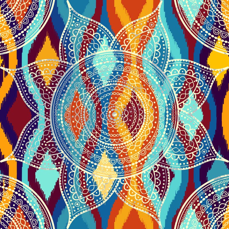 Abstract Round Mandala Pattern Stock Vector - Illustration of digital ...