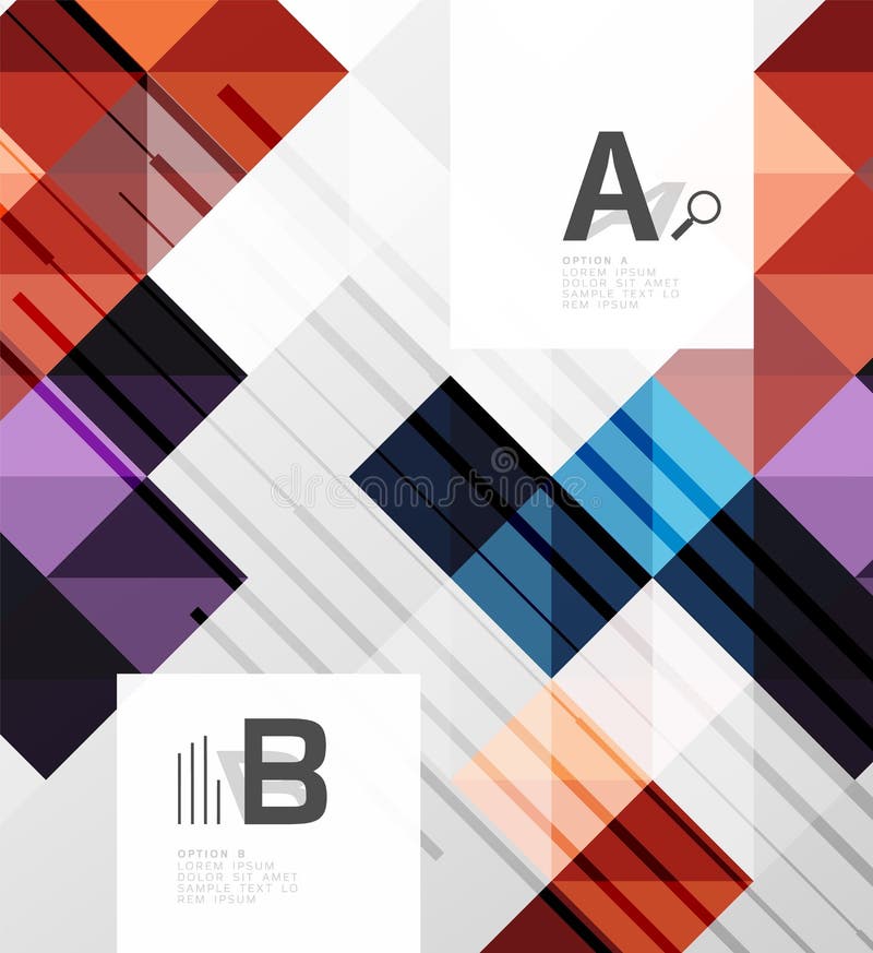 Vector Square Elements on Gray Abstract Background with Infographics ...