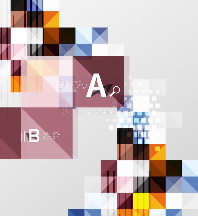 Vector Square Elements on Gray Abstract Background with Infographics ...