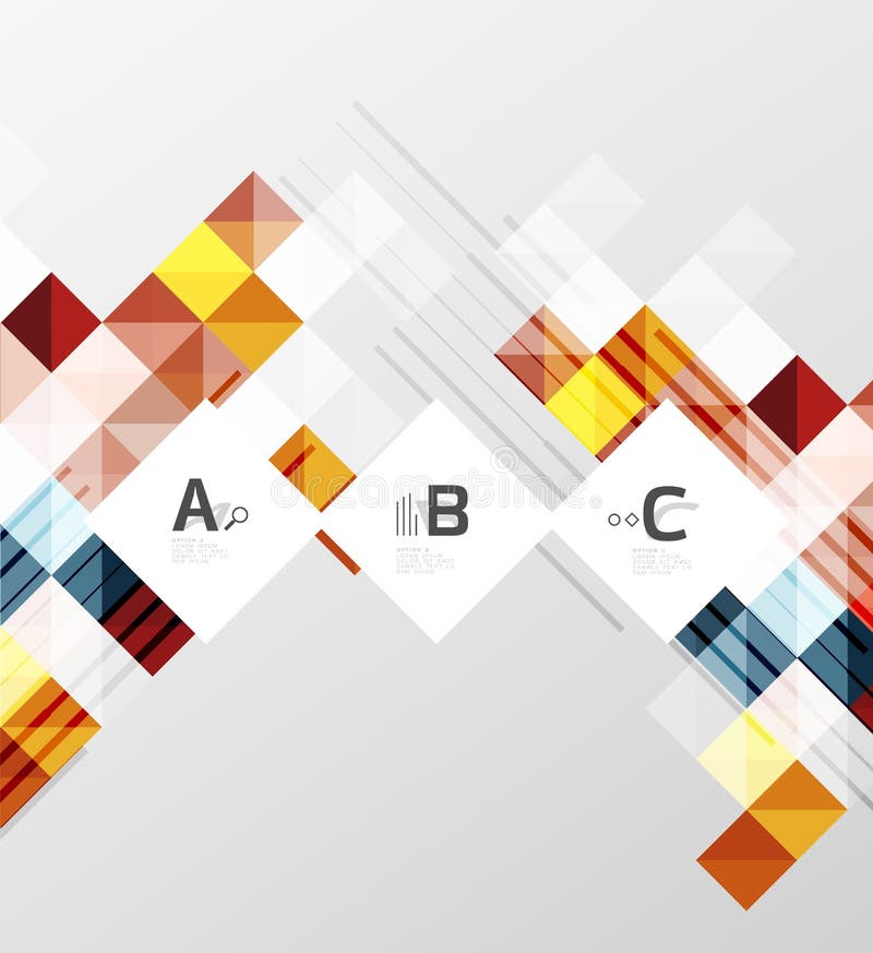 Vector Square Elements on Gray Abstract Background with Infographics ...