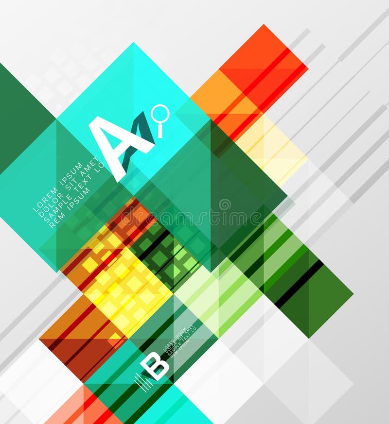 Vector Square Elements on Gray Abstract Background with Infographics ...