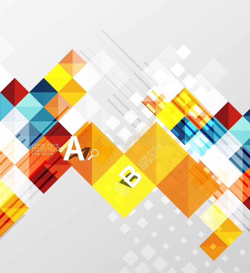 Vector Square Elements on Gray Abstract Background with Infographics ...