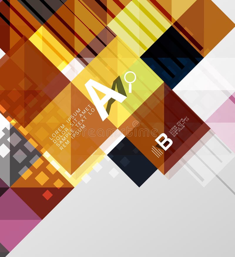 Vector Square Elements on Gray Abstract Background with Infographics ...