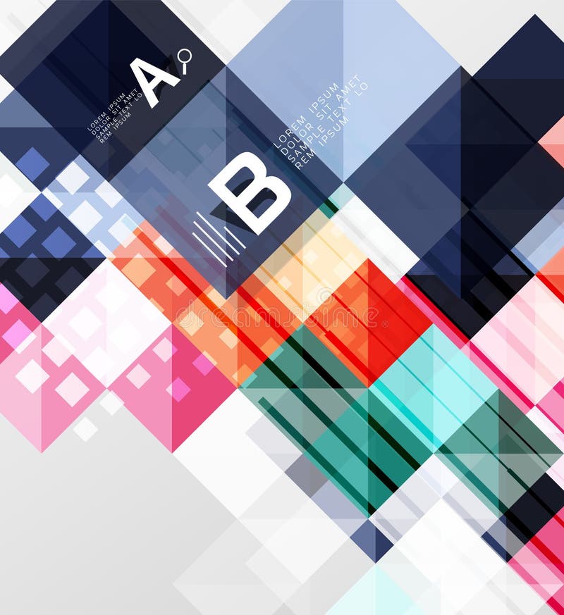 Vector Square Elements on Gray Abstract Background with Infographics ...