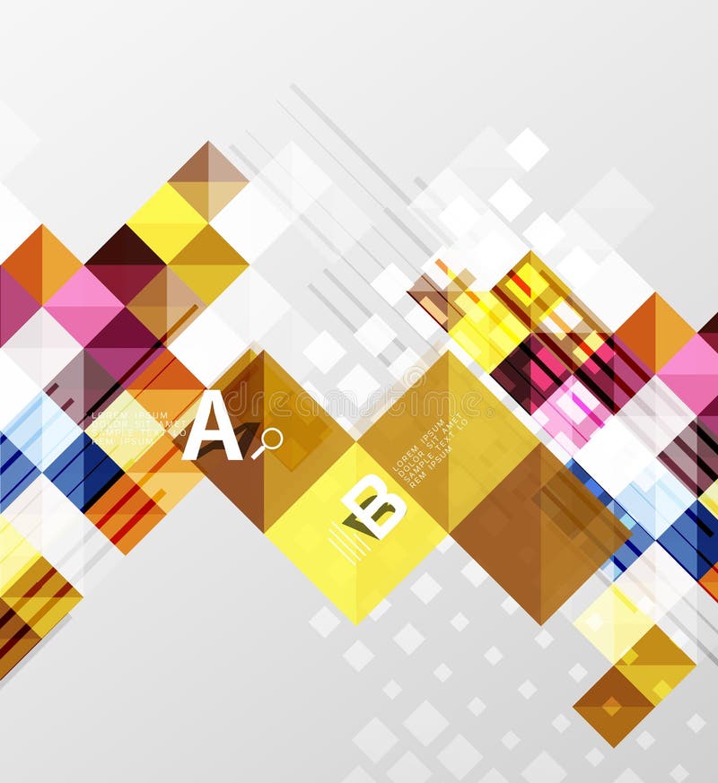 Vector Square Elements on Gray Abstract Background with Infographics ...