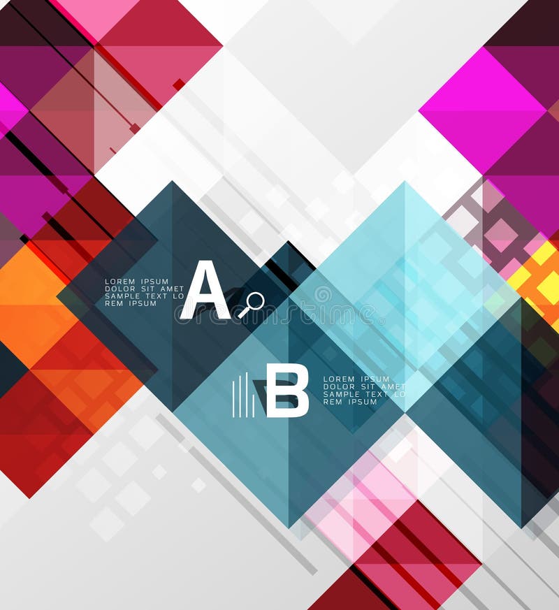 Vector Square Elements on Gray Abstract Background with Infographics ...