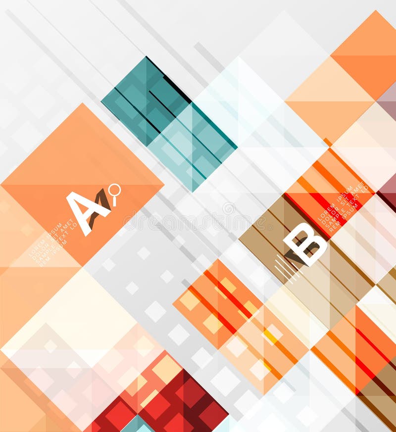 Vector Square Elements on Gray Abstract Background with Infographics ...