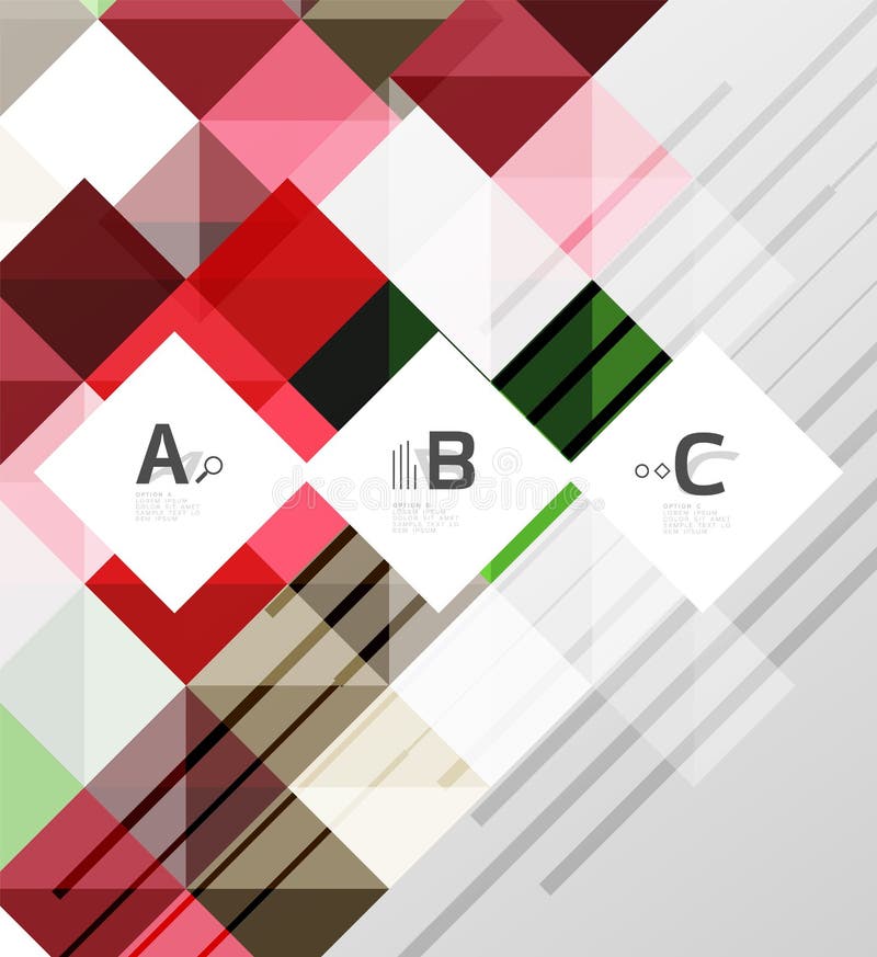 Vector Square Elements on Gray Abstract Background with Infographics ...