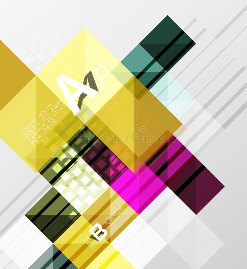 Vector Square Elements on Gray Abstract Background with Infographics ...