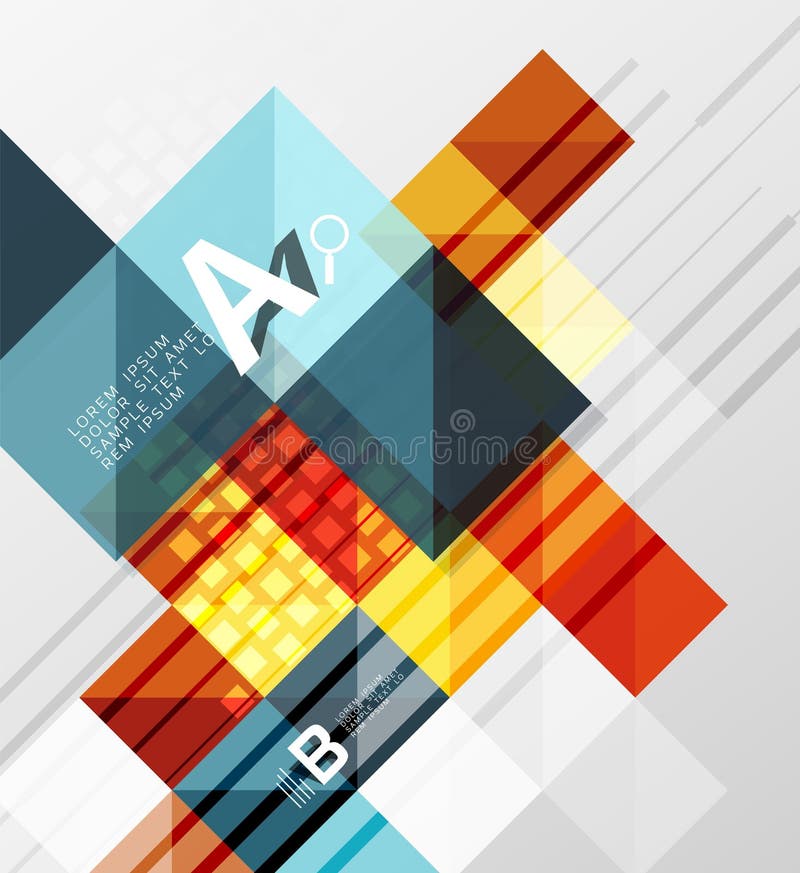 Vector Square Elements on Gray Abstract Background with Infographics ...