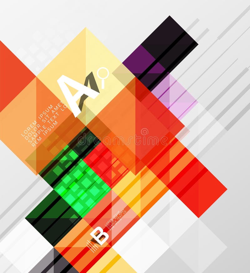 Vector Square Elements on Gray Abstract Background with Infographics ...