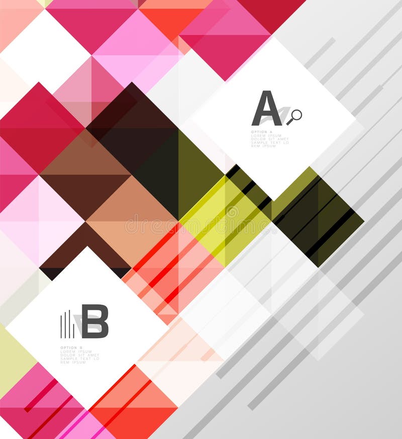 Vector Square Elements on Gray Abstract Background with Infographics ...