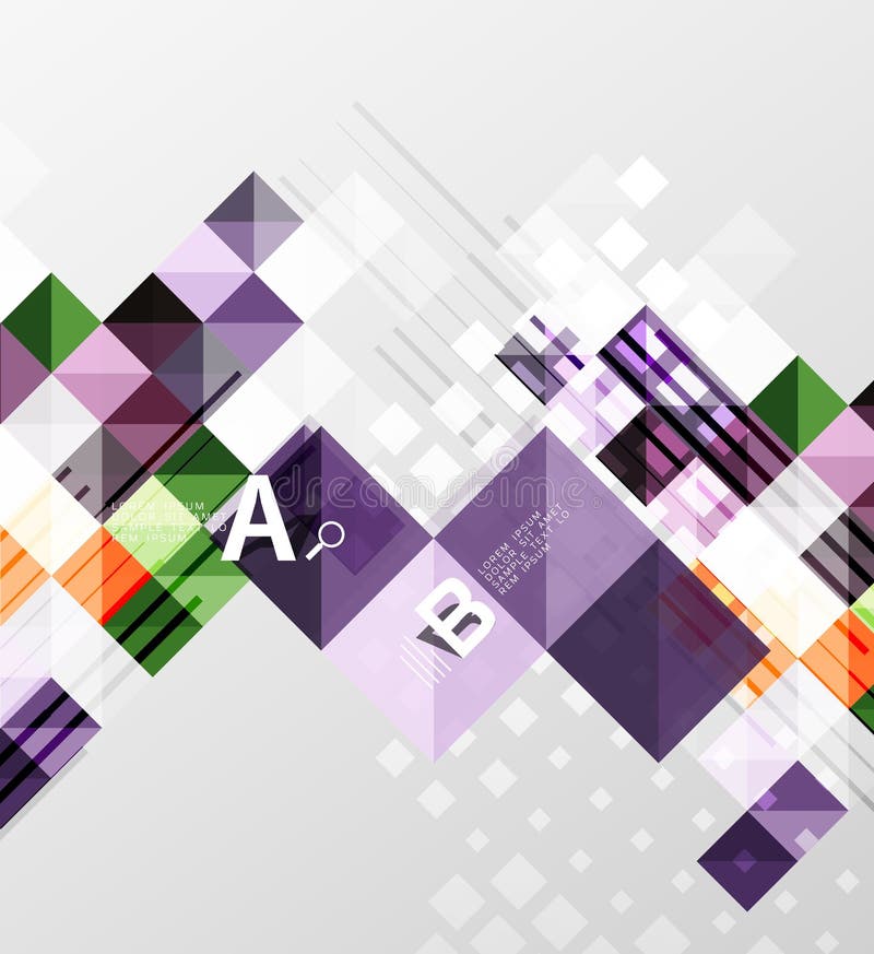 Vector Square Elements on Gray Abstract Background with Infographics ...