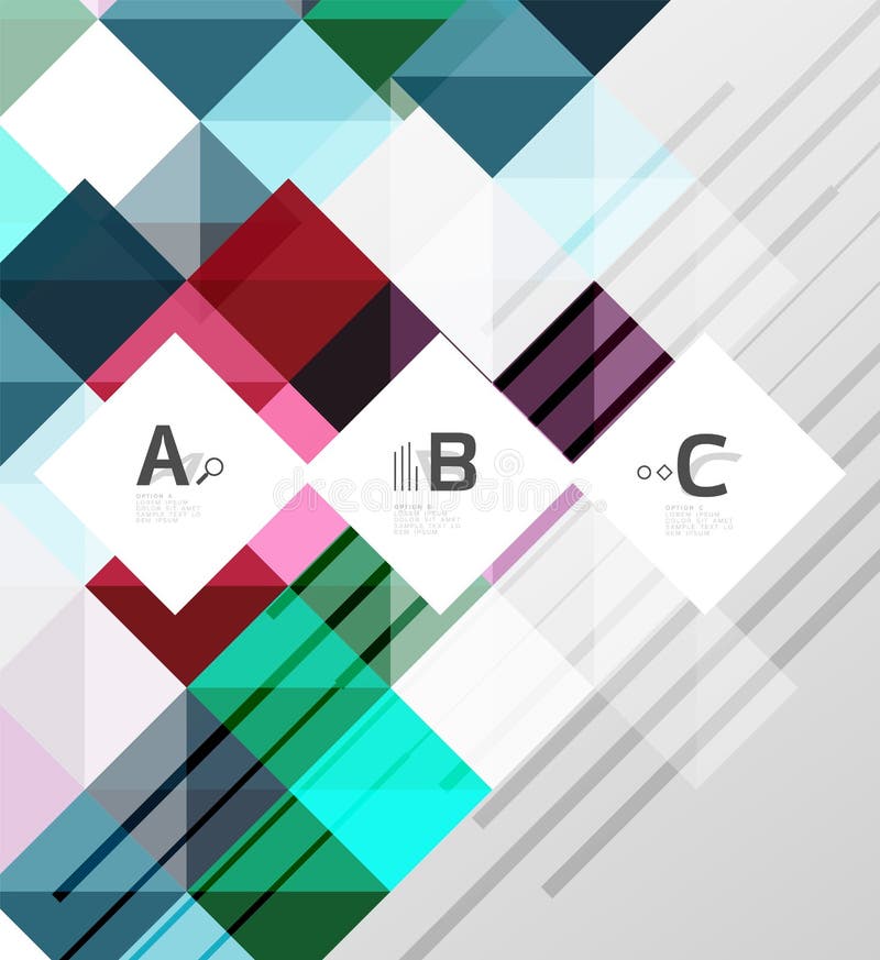 Vector Square Elements on Gray Abstract Background with Infographics ...