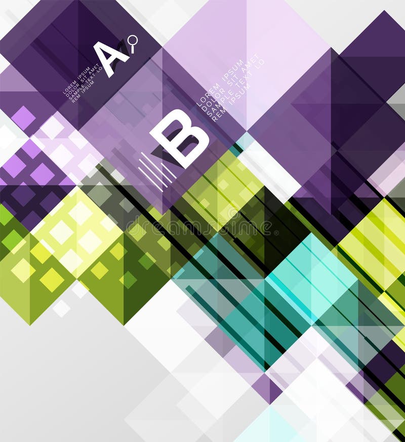 Vector Square Elements on Gray Abstract Background with Infographics ...