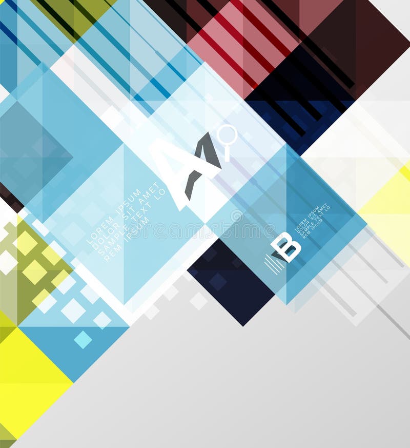 Vector Square Elements on Gray Abstract Background with Infographics ...