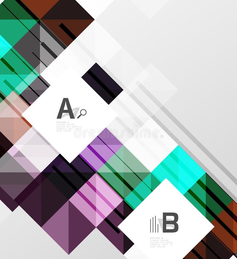 Vector Square Elements on Gray Abstract Background with Infographics ...