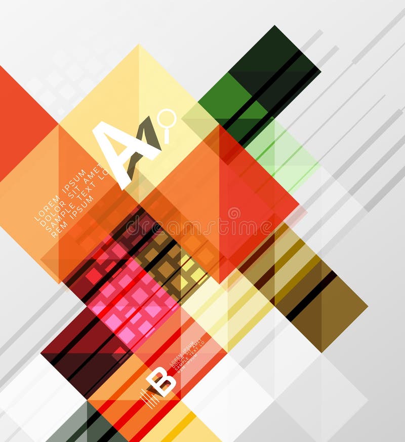 Vector Square Elements on Gray Abstract Background with Infographics ...