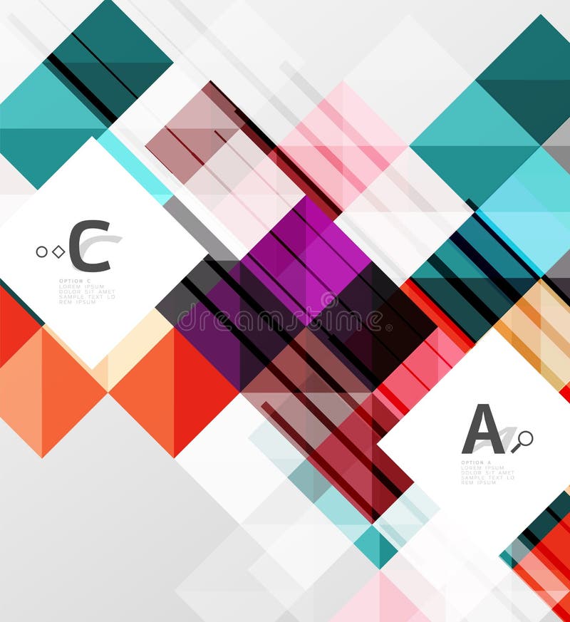 Vector Square Elements on Gray Abstract Background with Infographics ...