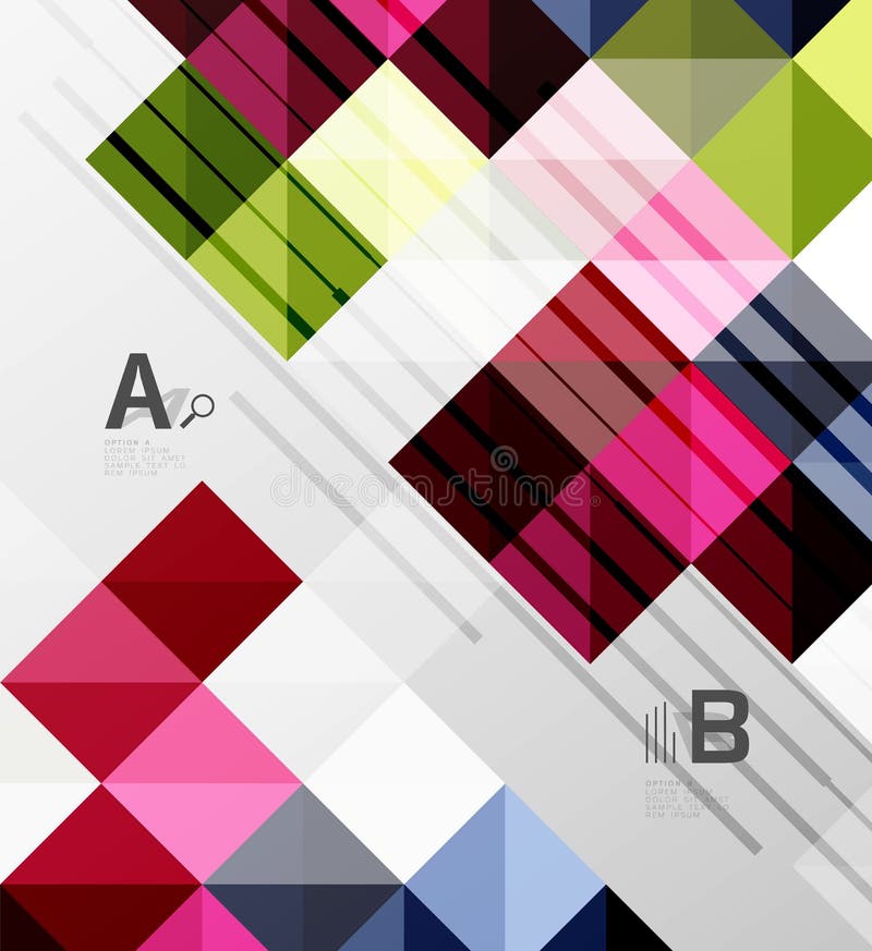 Vector Square Elements on Gray Abstract Background with Infographics ...