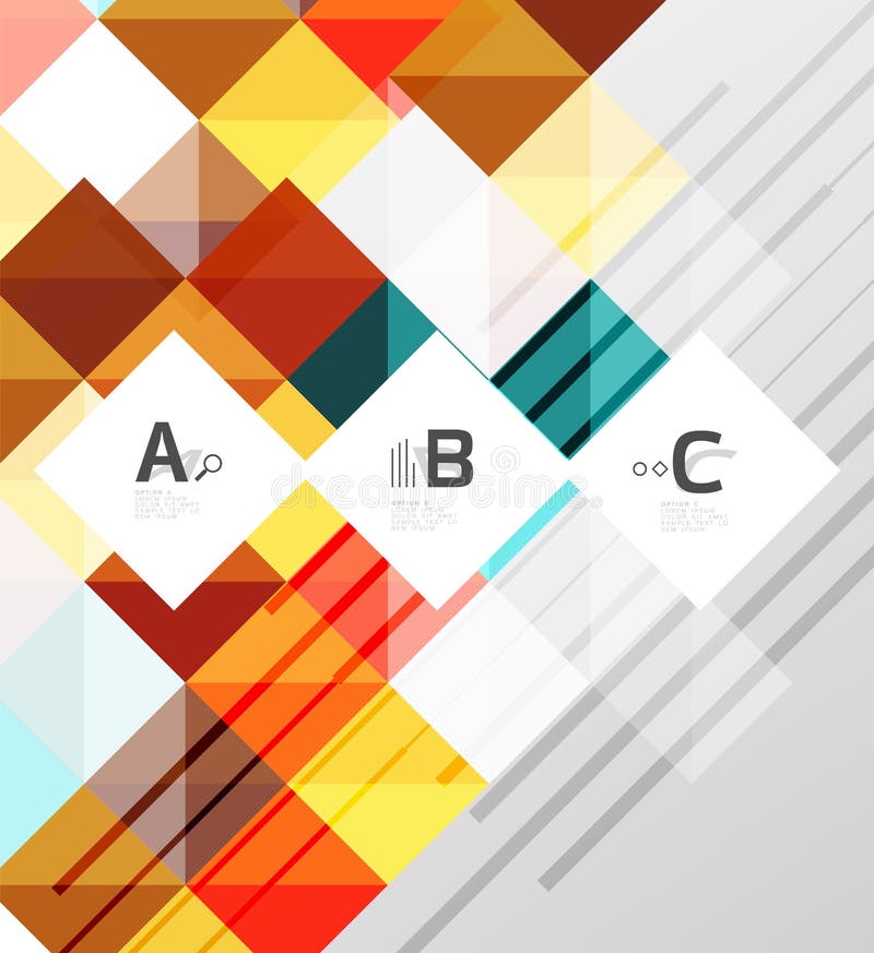 Vector Square Elements on Gray Abstract Background with Infographics ...