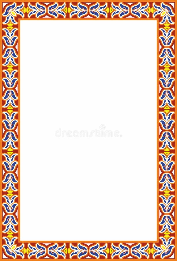 Vector Square European Colored Ornament. Stock Vector - Illustration of ...