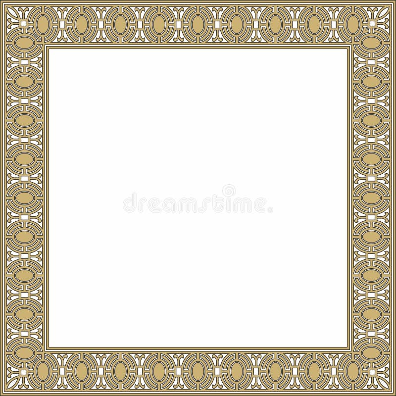 Vector Square European Gold and Black Ornament. Stock Illustration ...