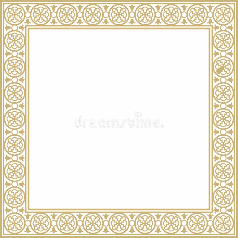 Vector Square European Gold Ornament. Stock Vector - Illustration of ...