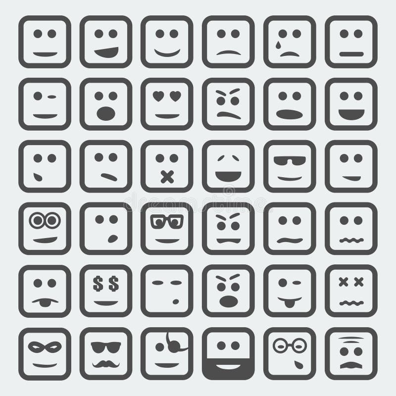 Vector square faces set stock vector. Illustration of avatar - 35995377