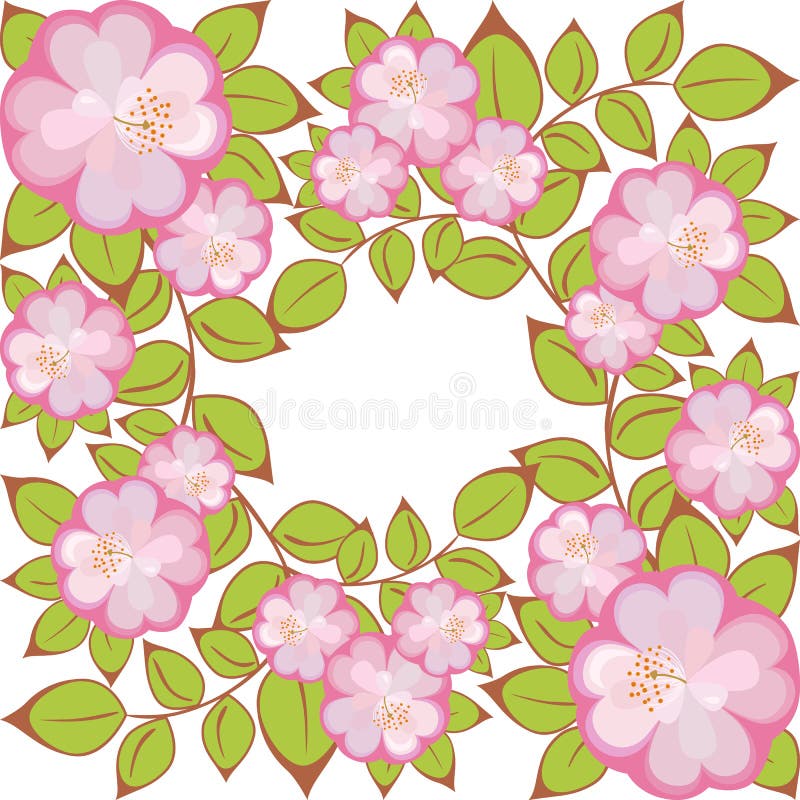 Vector Square Flower Pattern Stock Vector - Illustration of stylized ...