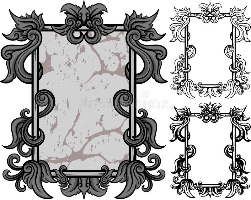 Vector Square Frame with Black and White Stock Illustration ...