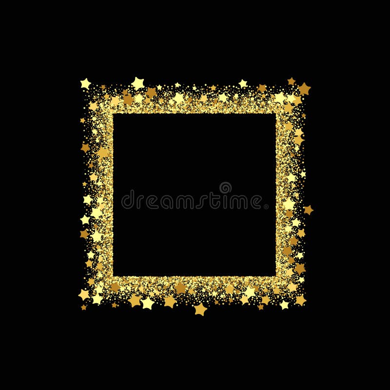 Vector Square Frame. Shining Banner. Isolated on Black Transparent ...